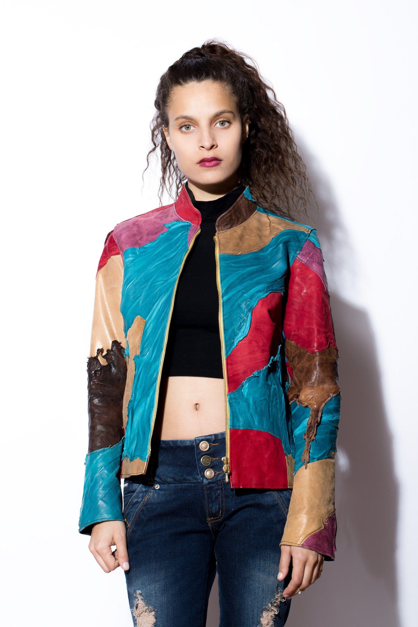 Patchwork Leather Jacket
